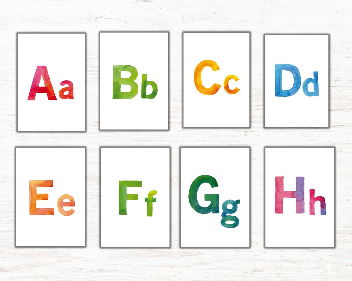 Alphabet Flashcards, ABC Flash Cards, Educational Cards, A-Z Cards ...