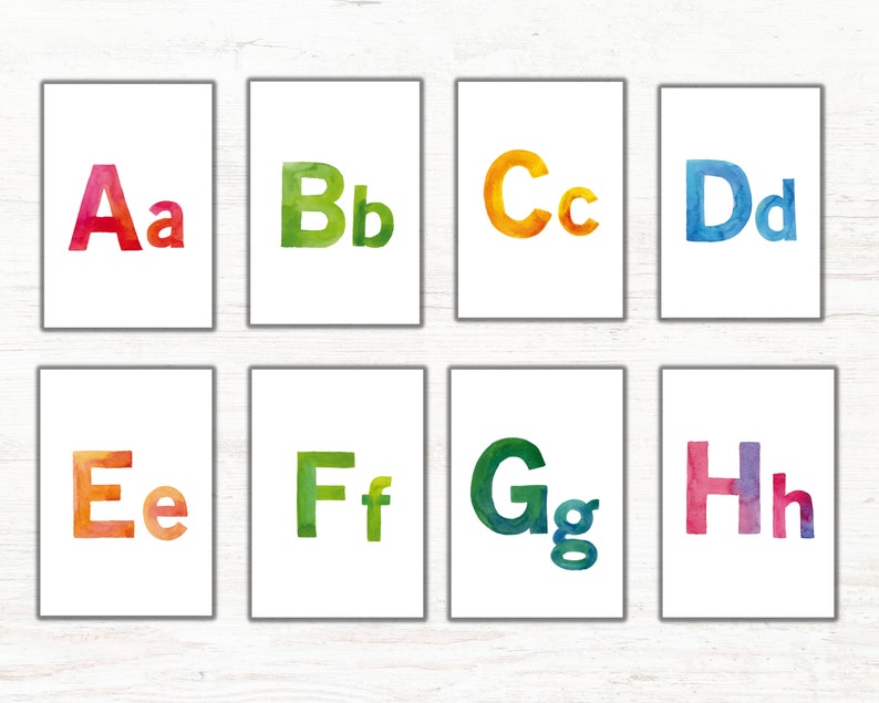 Alphabet Flashcards, ABC Flash Cards, Educational Cards, A-Z Cards ...
