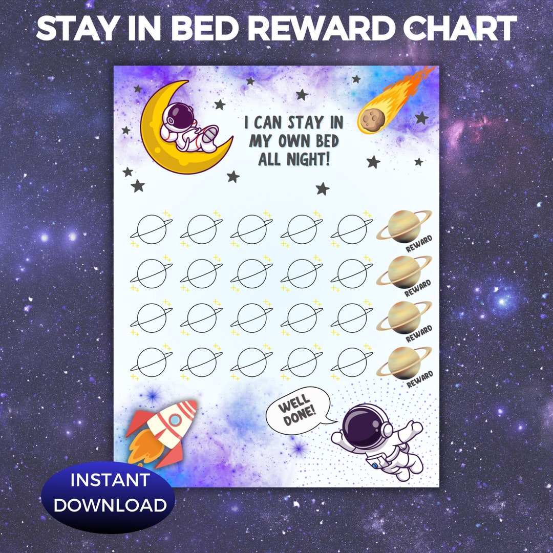 Stay in Bed Reward Chart, Printable Bedtime Routine Chart, Kids ...