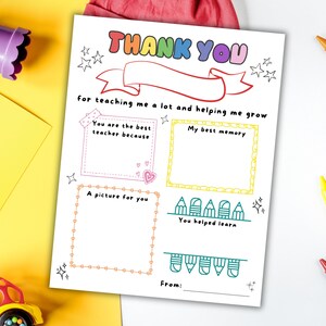 Teacher Appreciation Printable Card, All About Teacher Fill in Blank ...