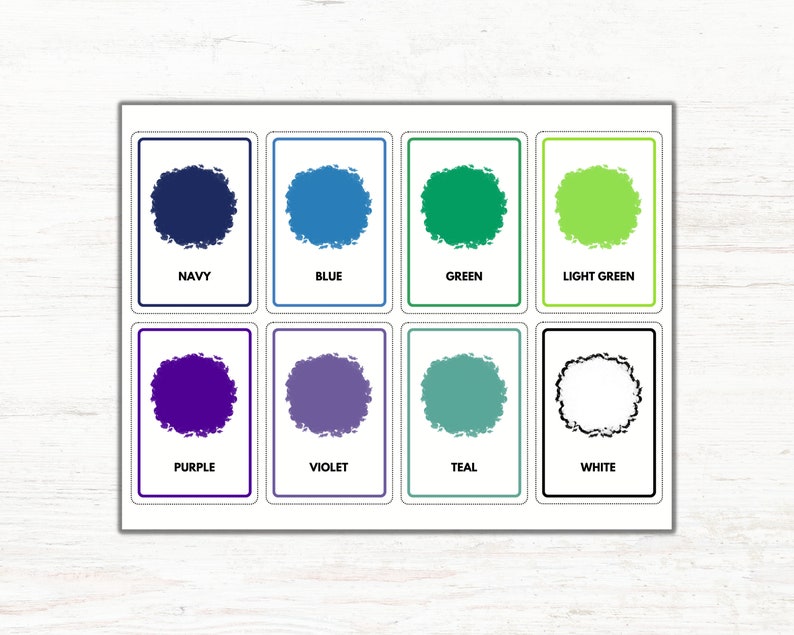 Color Cards, Color Flashcards, Pre-school Cards, Learning Colors ...