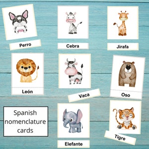 Spanish & English Animal Flashcards, Printable Bilingual Animals Flash ...