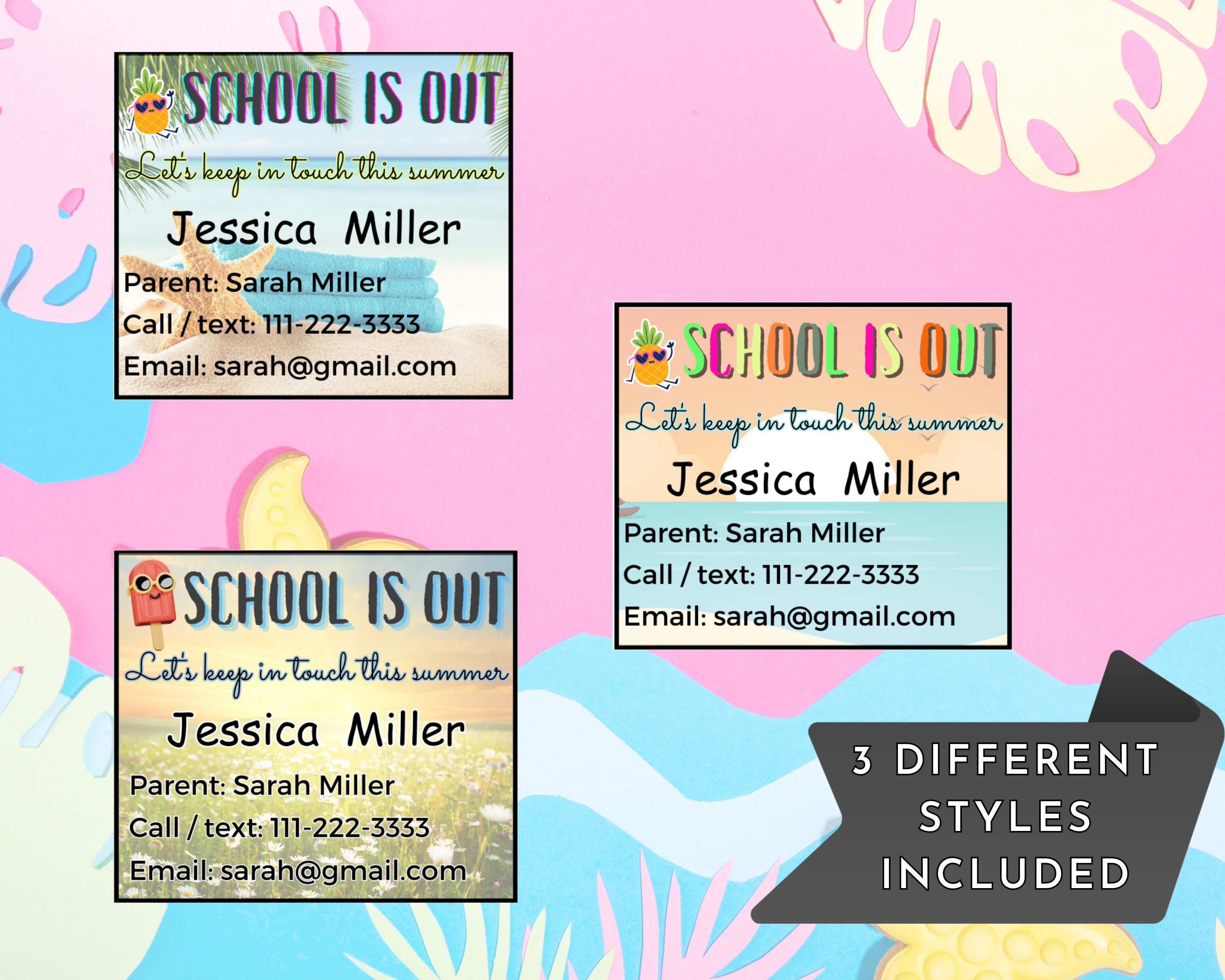 Editable Kids Playdate Card, Printable Summer Calling Card, Summer Play ...