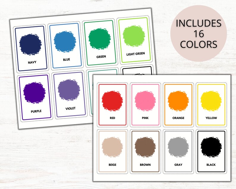 Color Cards, Color Flashcards, Pre-school Cards, Learning Colors ...