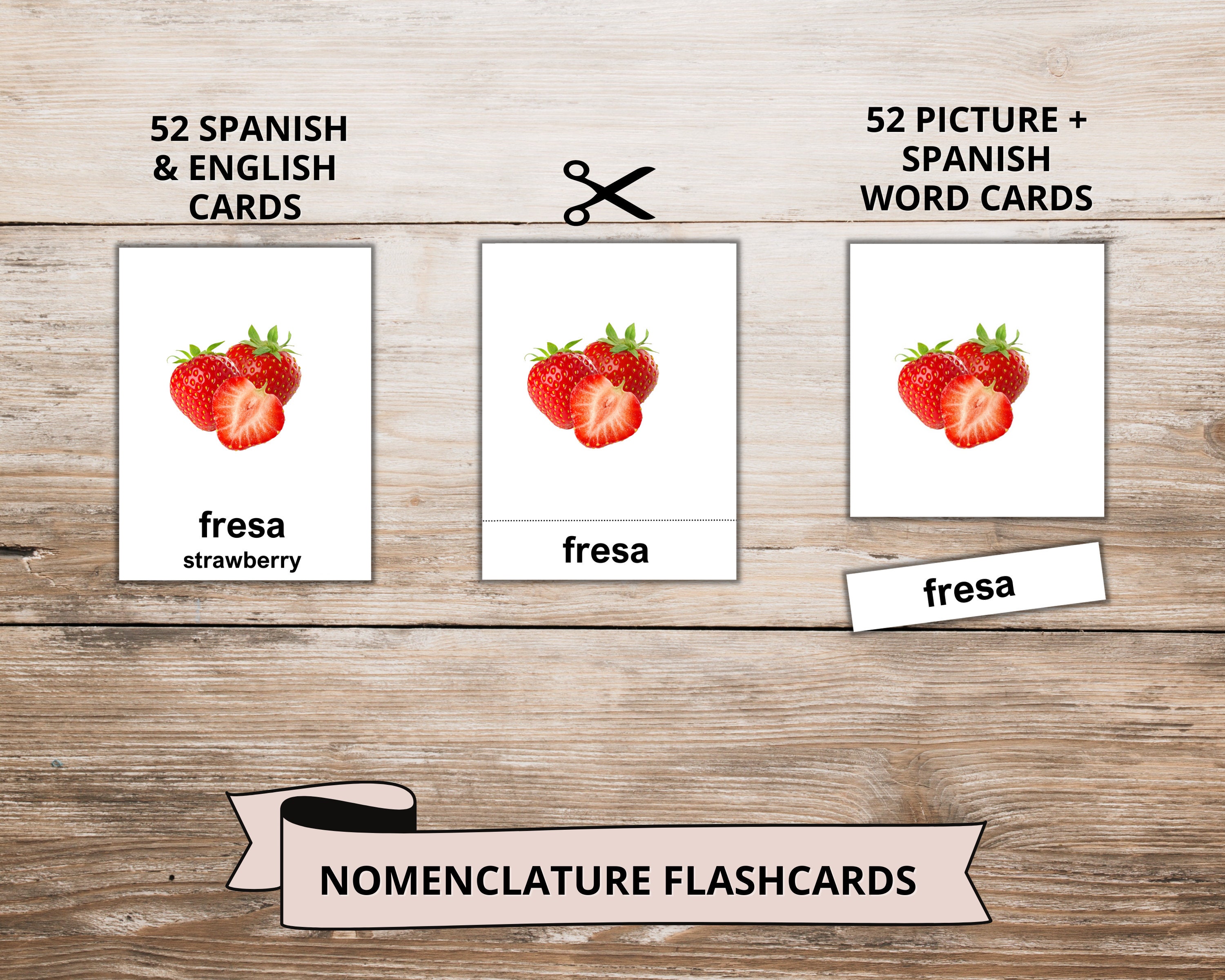 Spanish & English Fruit Flashcards, Printable Bilingual Fruits Flash ...
