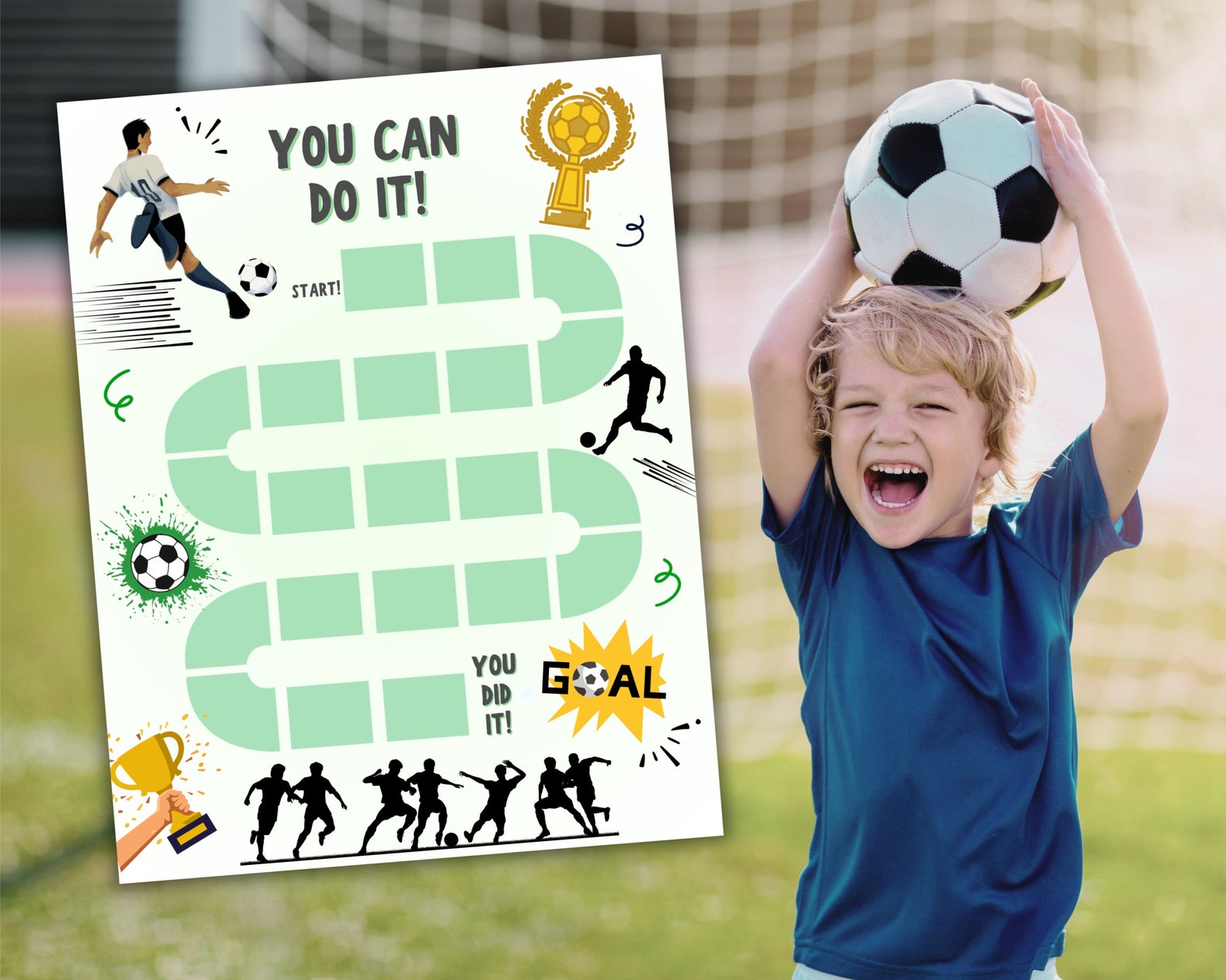Soccer Reward Chart, Printable Football Reward Chart, Kids Behavior ...