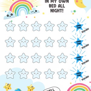 Stay in Bed Reward Chart, Printable Bedtime Routine Chart, Kids ...