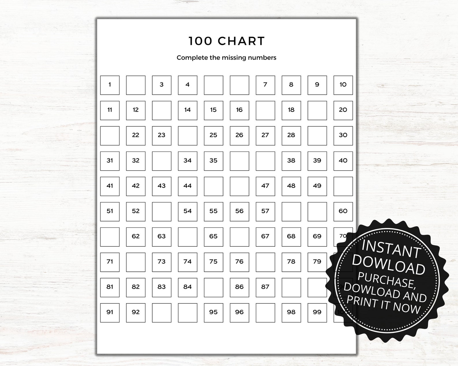 Printable Missing Numbers Worksheet, 10 Math Worksheet for Kindergarten ...