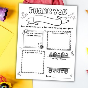 Teacher Appreciation Printable Card, All About Teacher Fill in Blank ...