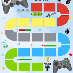 Video Game Reward Chart, Printable Gaming Reward Chart, Boy Reward ...