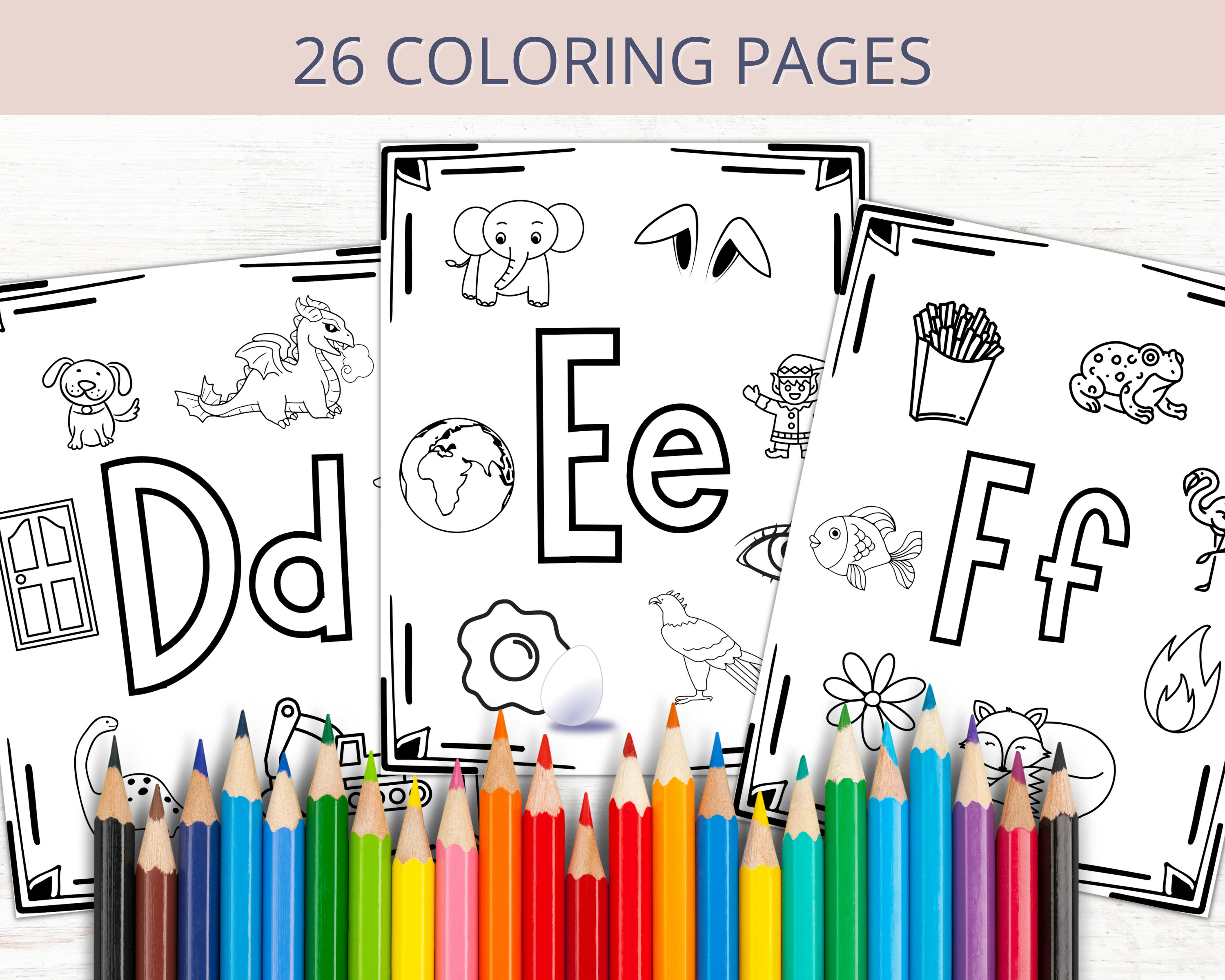 Alphabet Coloring Pages, ABC Printable Coloring Worksheets, Alphabet ...