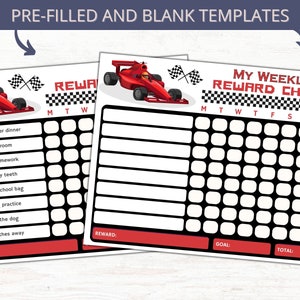 Editable Racing Car Reward Chart, Kids Behavior Chart, Children Routine ...