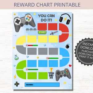 Video Game Reward Chart, Printable Gaming Reward Chart, Boy Reward ...