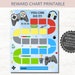 Video Game Reward Chart, Printable Gaming Reward Chart, Boy Reward ...