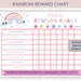Editable Rainbow Reward Chart, Kids Behavior Chart, Children Routine ...