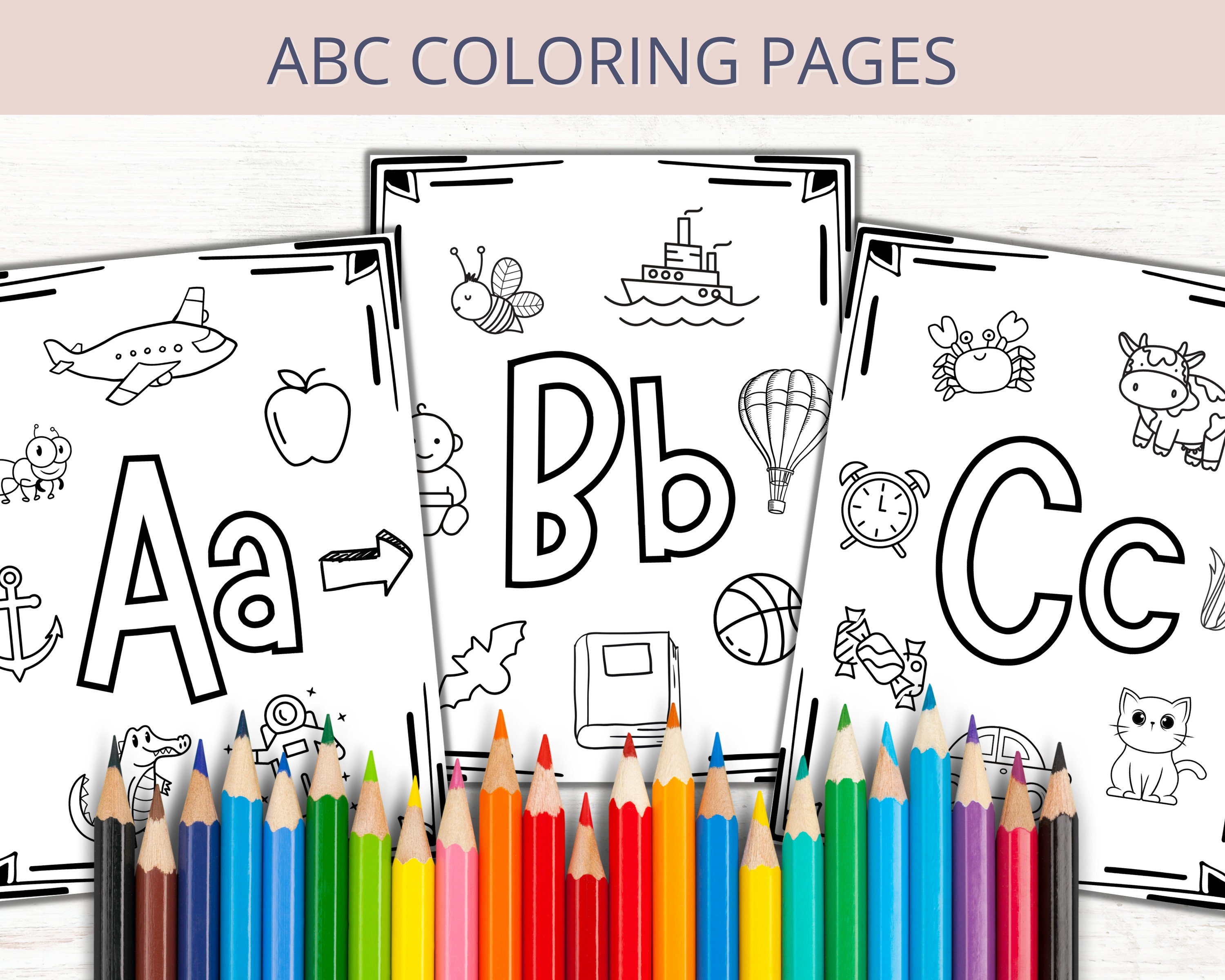 Alphabet Coloring Pages, ABC Printable Coloring Worksheets, Alphabet ...