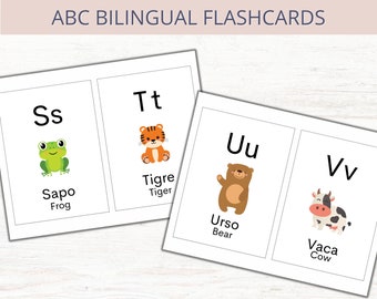 Portuguese & English Color Flashcards, Printable Bilingual Colours ...