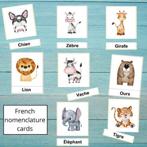 French & English Animal Flashcards, Printable Bilingual Animals Flash ...