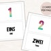 German & English Number Flashcard 0 - 20, Printable Bilingual Rainbow ...