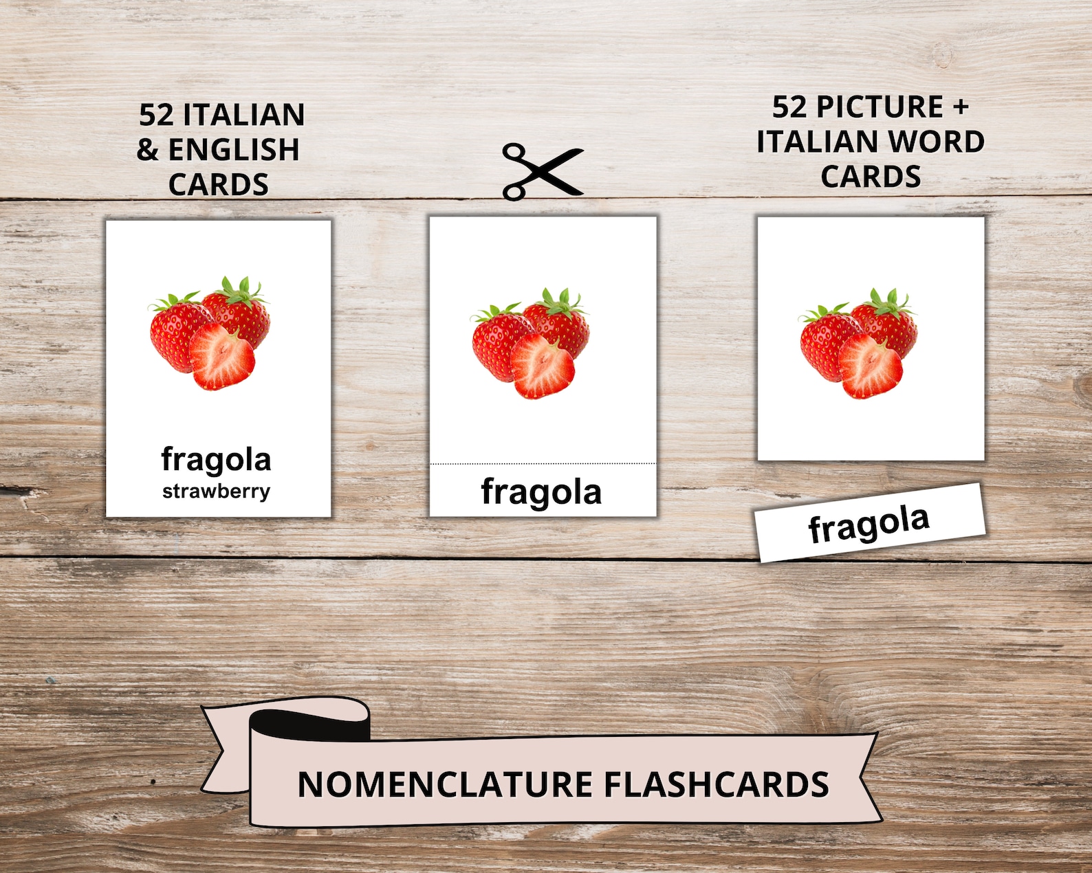 Italian & English Fruit Flashcards, Bilingual Learning (printable PDF ...
