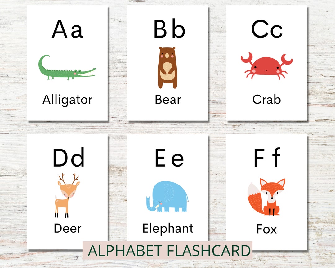 Digital Alphabet Flashcard, ABC Flashcard Printable, Alphabet Printable ...