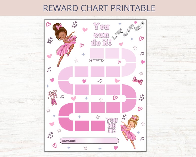 Ballerina Reward Chart, Reward Chart for Kids, Behavior Chart, Daily ...