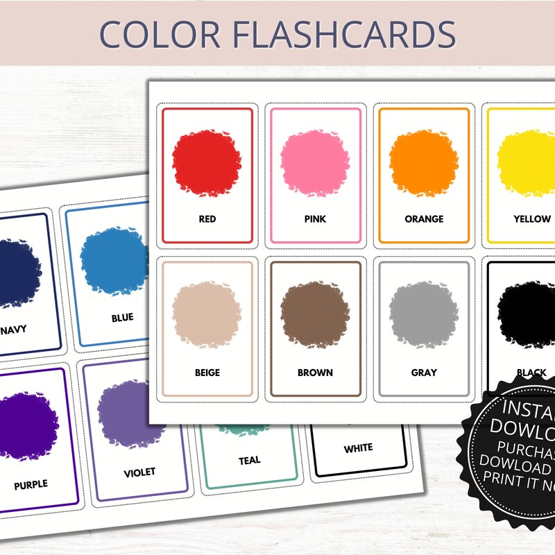 Color Flash Cards - Etsy