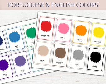 Portuguese & English ABC Flashcards, Printable Bilingual Alphabet ...