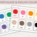 Portuguese English Colors Flashcards, Bilingual Learning (printable PDF ...
