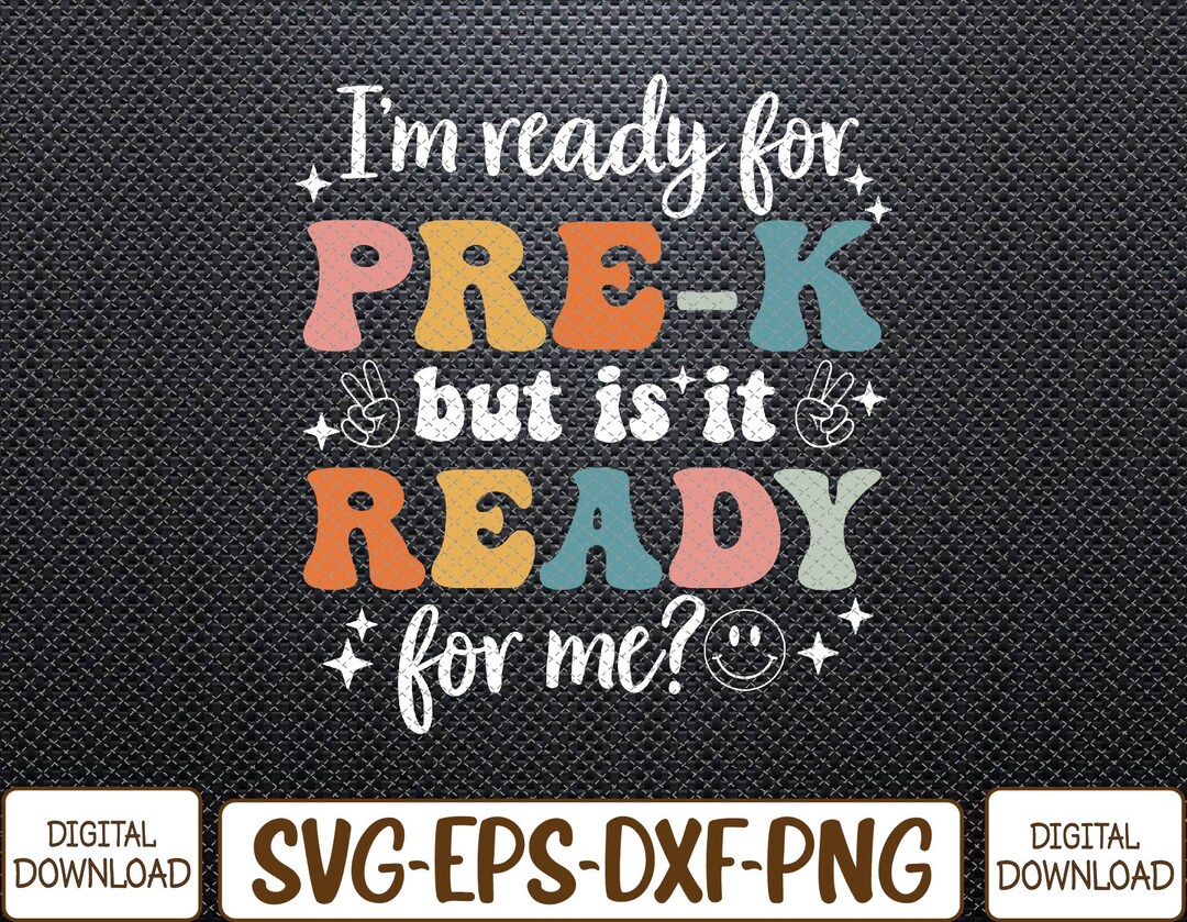 Retro I'm Ready for Pre-k First Day of School Svg Eps - Etsy