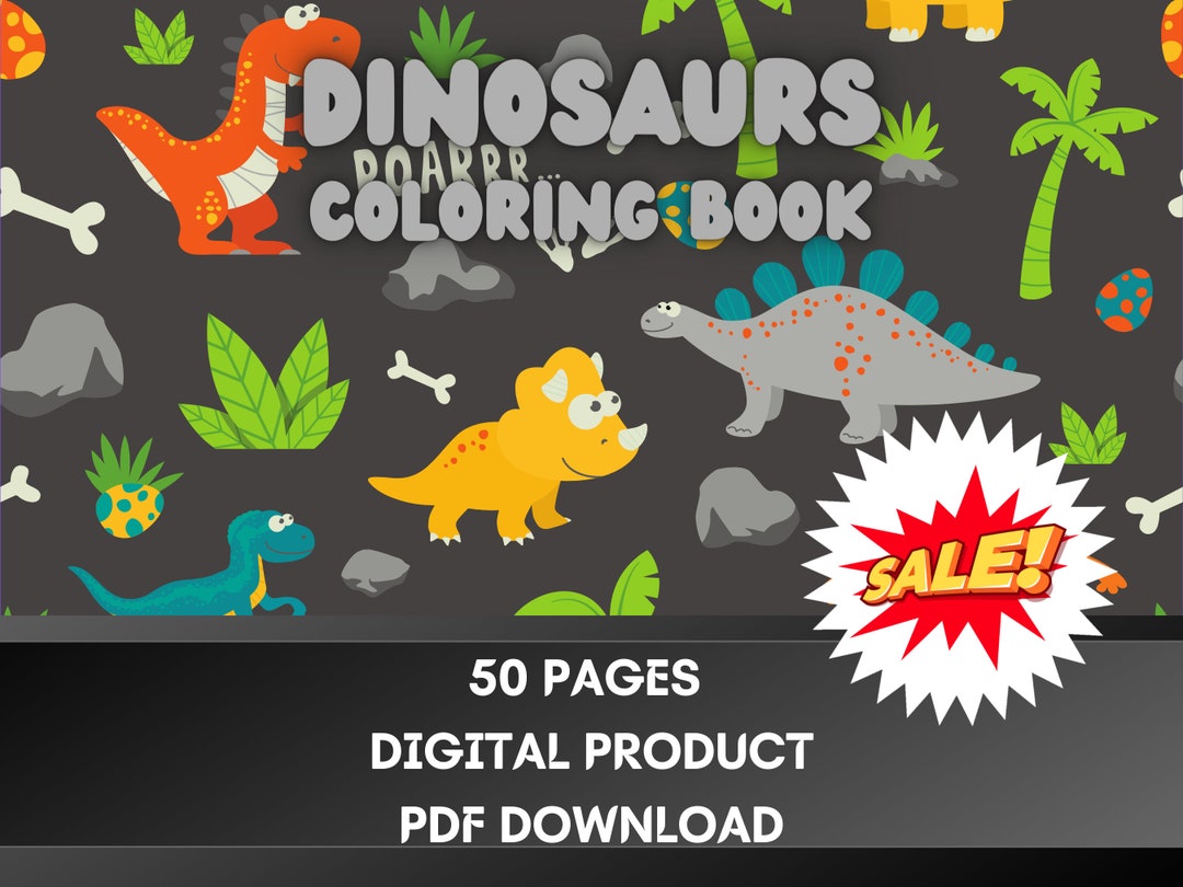 Coloring Pages: Dinosaurs Coloring Book Kids Coloring Book - Etsy