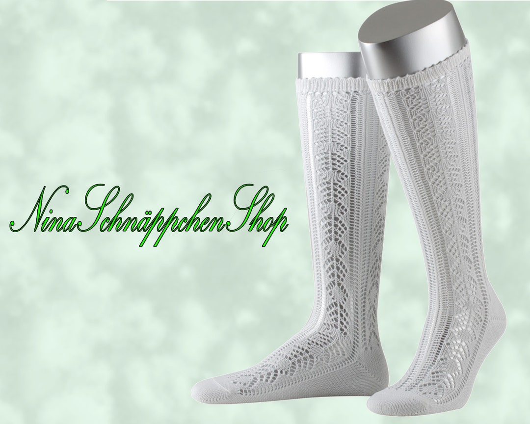 Women's Knee Socks With Openwork Pattern 100% Cotton for Dirndl ...