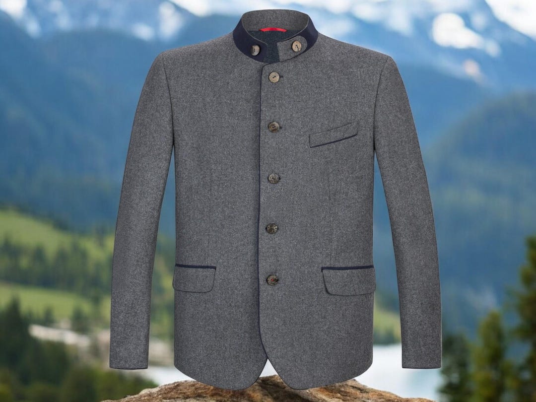 Men's Traditional Jacket, Exclusive Blazer in Grey-blue / Authentic ...