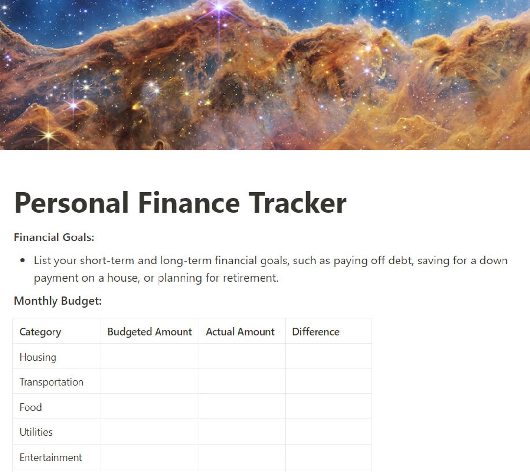 Personal Finance Tracker Template for Budgeting, Debt Repayment, and ...