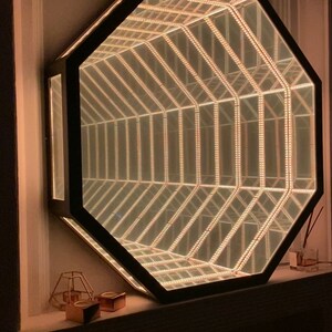 Infinity Mirror Octagon LED Wall Lamp Geometric RGB Colour - Etsy