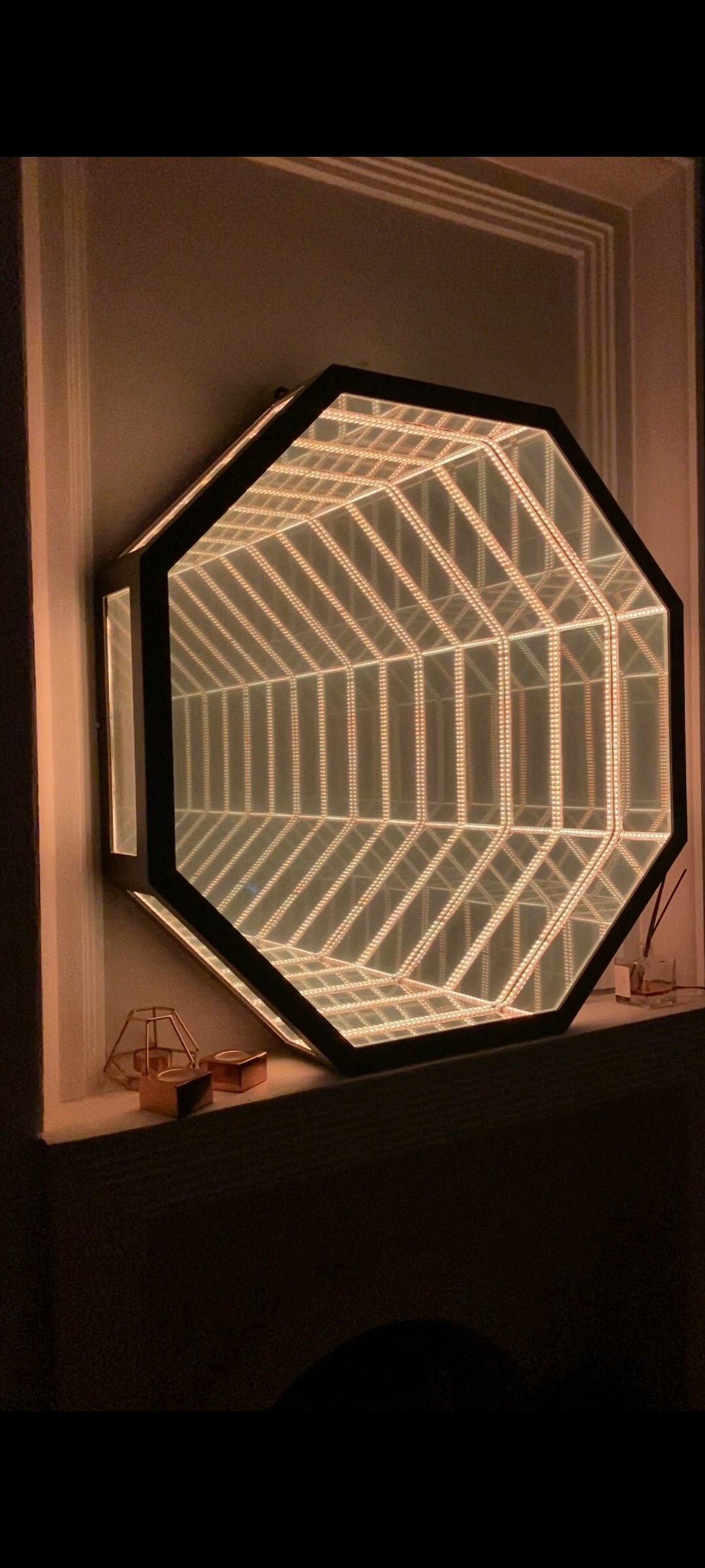Infinity Mirror Octagon LED Wall Lamp Geometric RGB Colour - Etsy