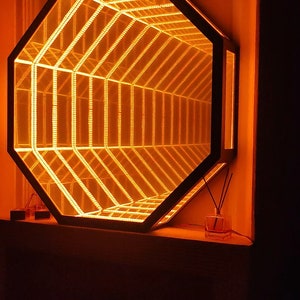 Infinity Mirror Octagon LED Wall Lamp Geometric RGB Colour - Etsy