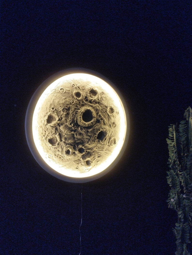 Moon Wall Decor | Moon Surface Light Neon Art | Neon Wall Aart | Neon ...