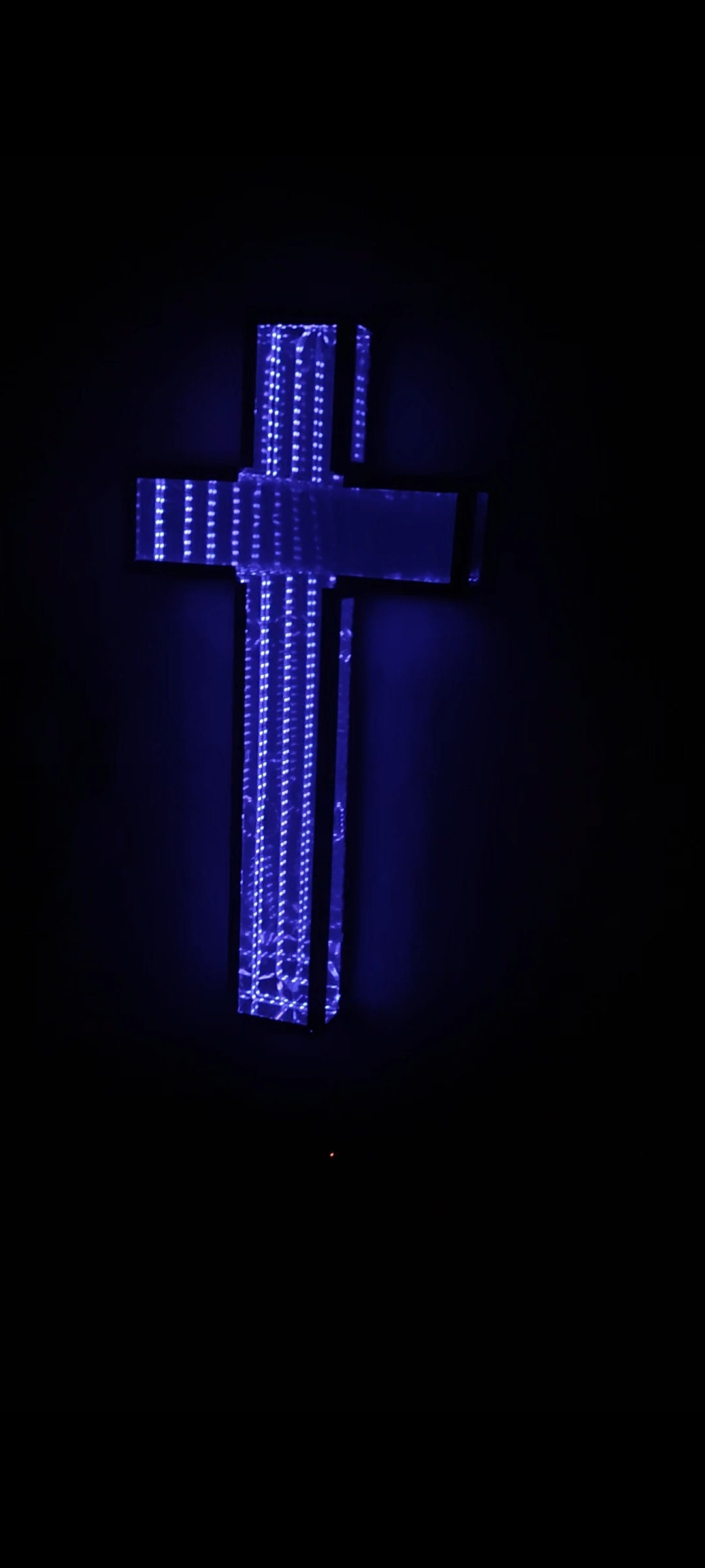Infinity Mirror Cross LED Wall Lamp, Animated RGB Colour Changing Wall ...