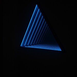 Infinity Mirror Triangle LED Wall Lamp, Geometric RGB Colour Changing ...