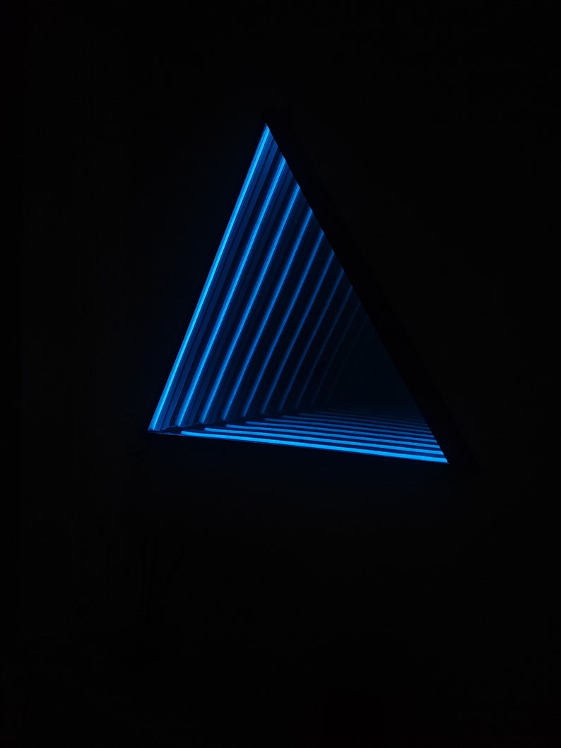 Infinity Mirror Triangle LED Wall Lamp, Geometric RGB Colour Changing ...