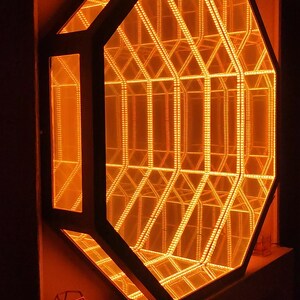 Infinity Mirror Octagon LED Wall Lamp Geometric RGB Colour - Etsy
