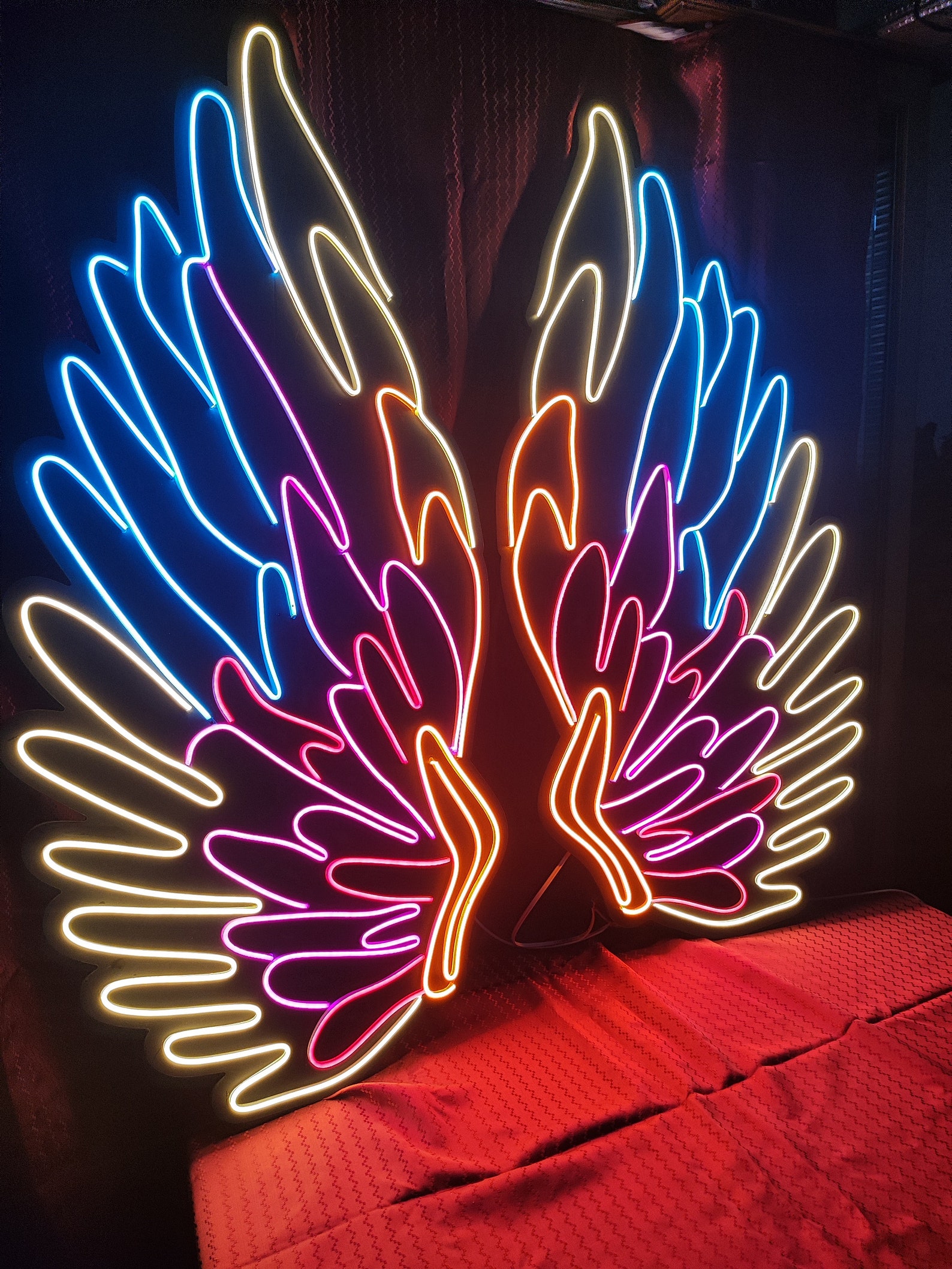 Neon Sign Wall Art Decor - Neon Light Wall Art - Angel Wing Room Neon ...