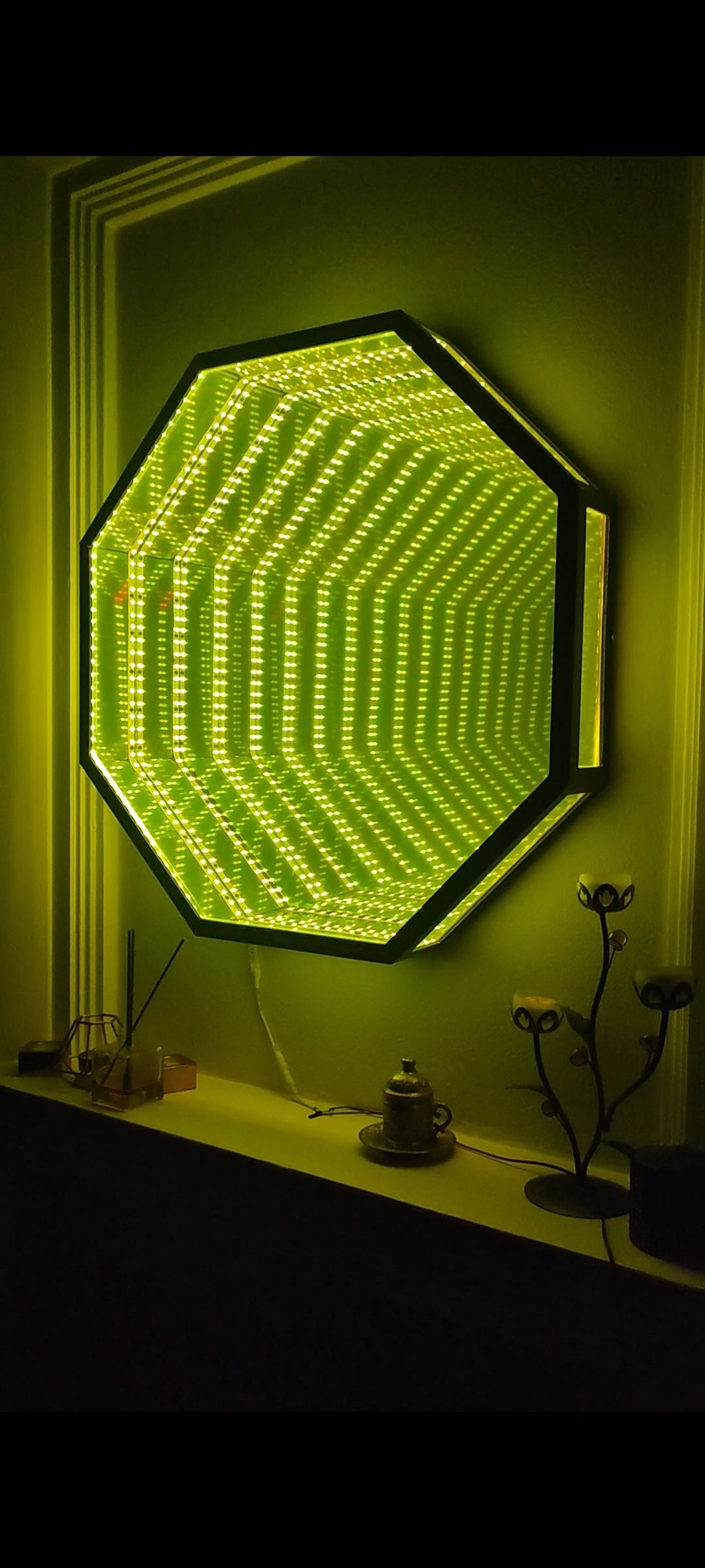 Infinity Mirror Octagon LED Wall Lamp Geometric RGB Colour - Etsy