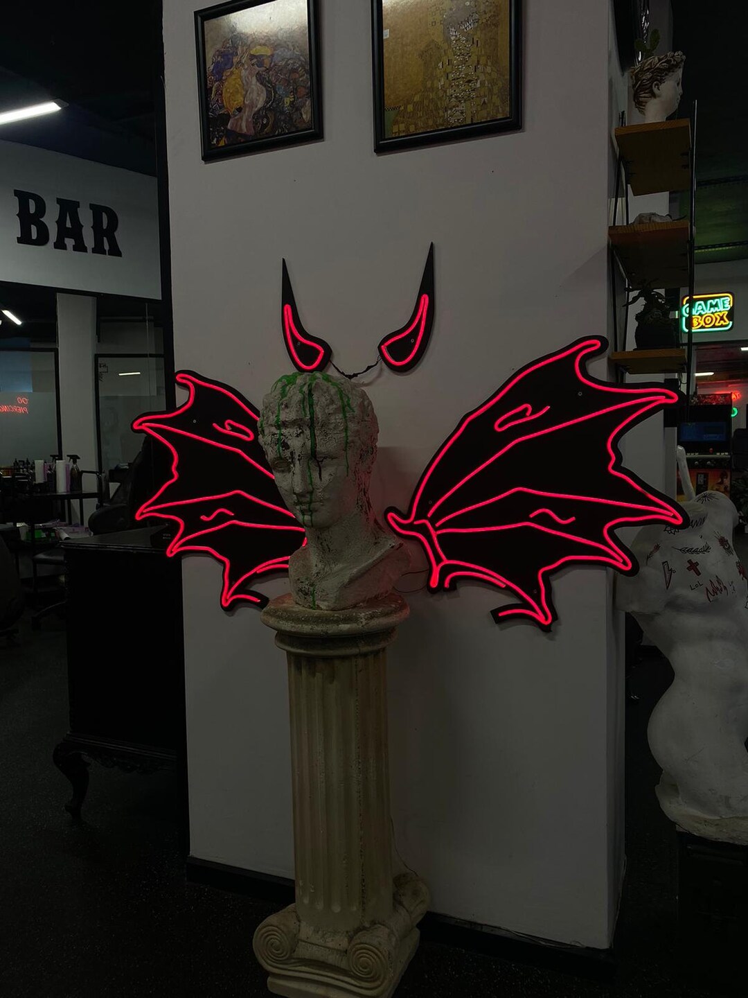 Neon Sign Wall Art Decor - Neon Light Wall Art - Devil Room Neon Wall ...