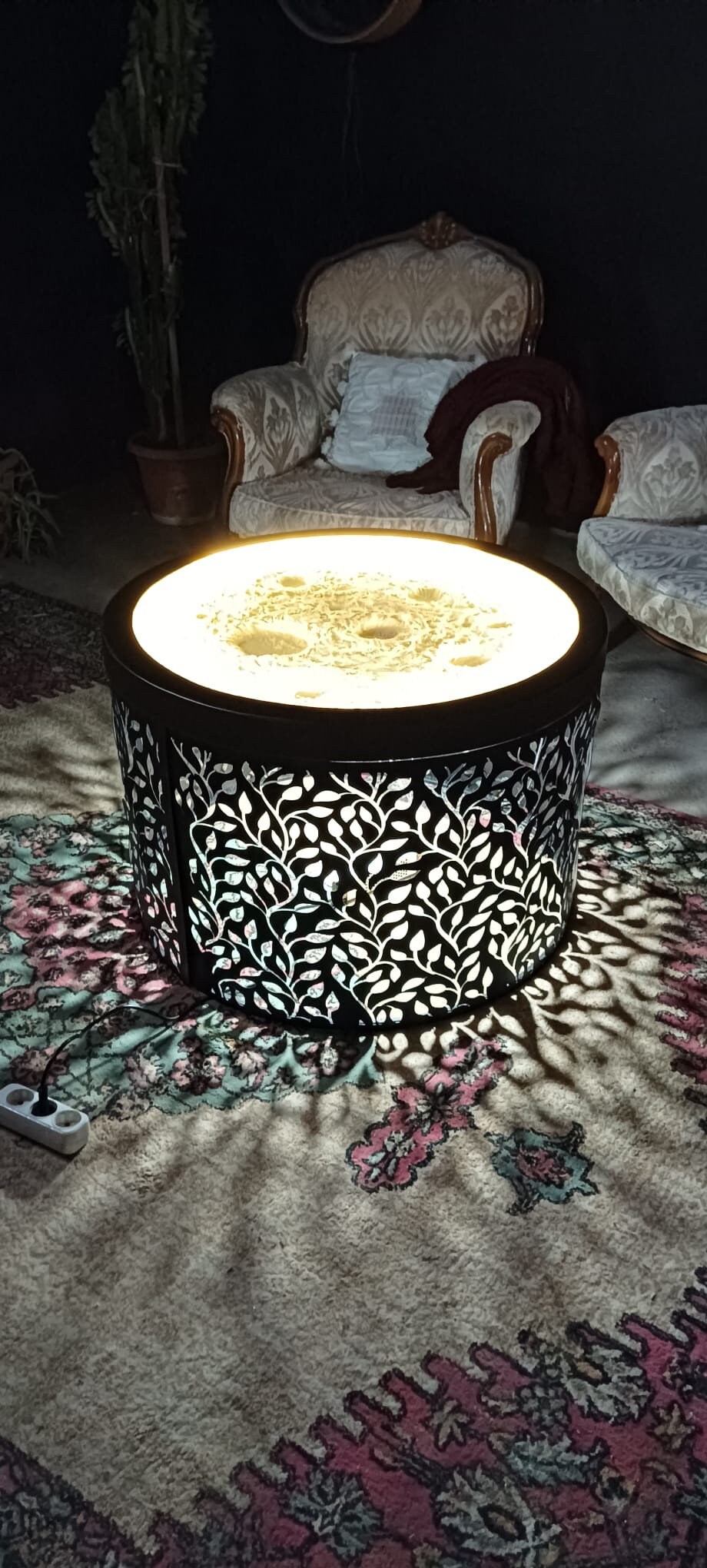 Moon Coffee Table Neon Infinity Mirror | Coffee Table Infinity Neon Art ...