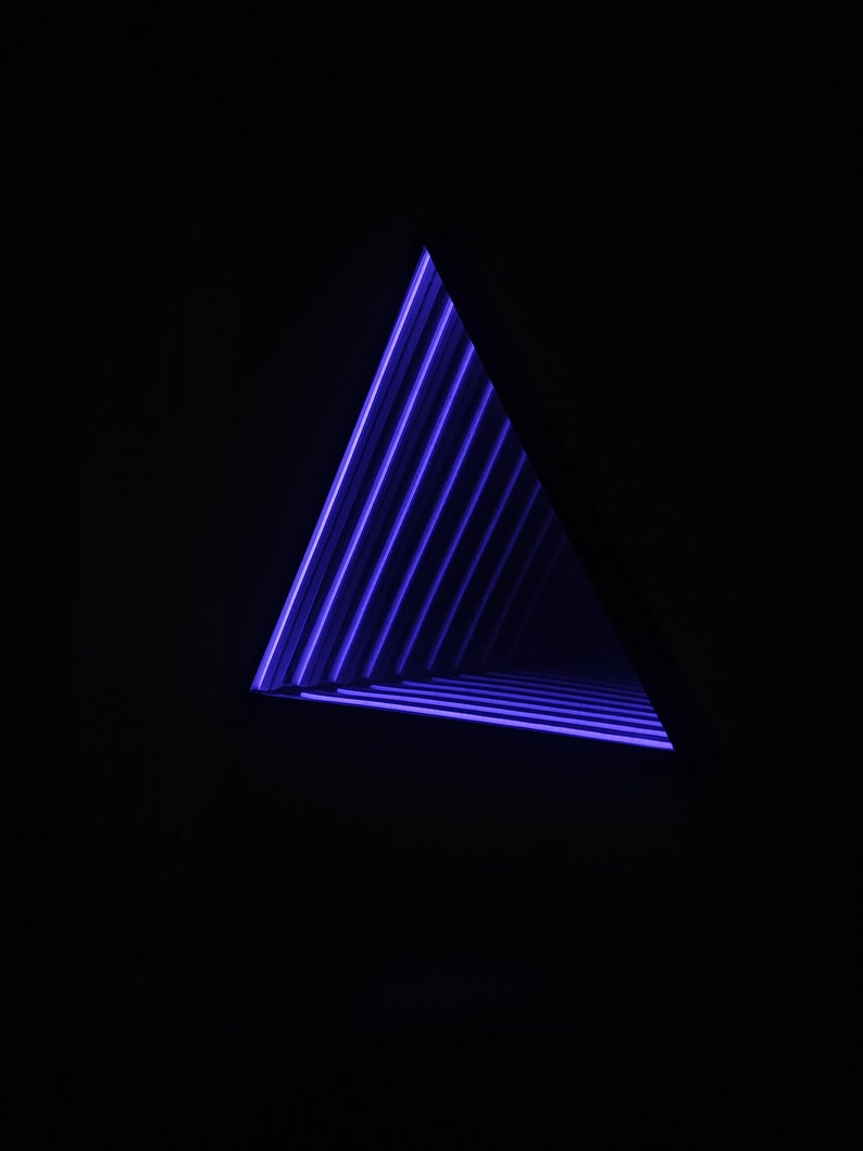 Infinity Mirror Triangle LED Wall Lamp, Geometric RGB Colour Changing ...