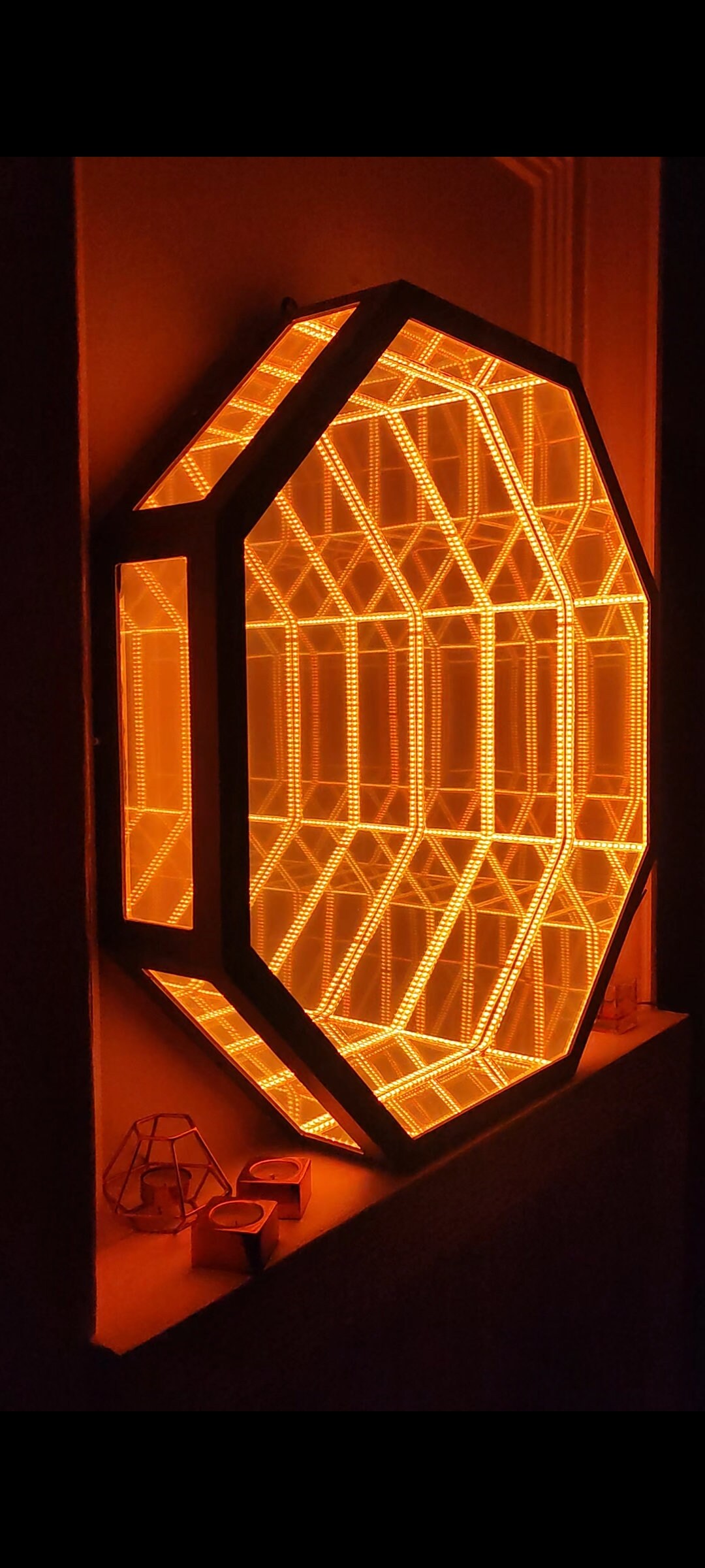 Infinity Mirror Octagon LED Wall Lamp Geometric RGB Colour - Etsy