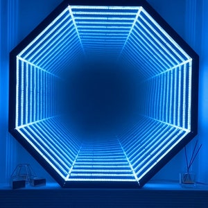 Infinity Mirror Octagon LED Wall Lamp Geometric RGB Colour - Etsy