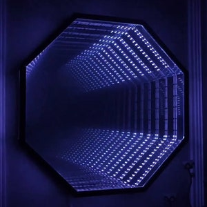 Infinity Mirror Octagon LED Wall Lamp, Animated RGB Colour Changing ...